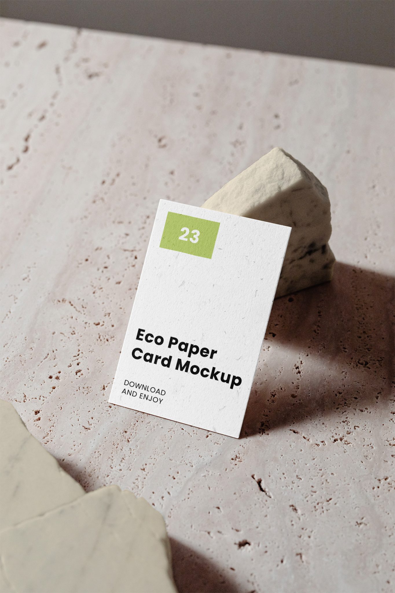 Vertical Card on Stones Free Mockup | Free Mockup World