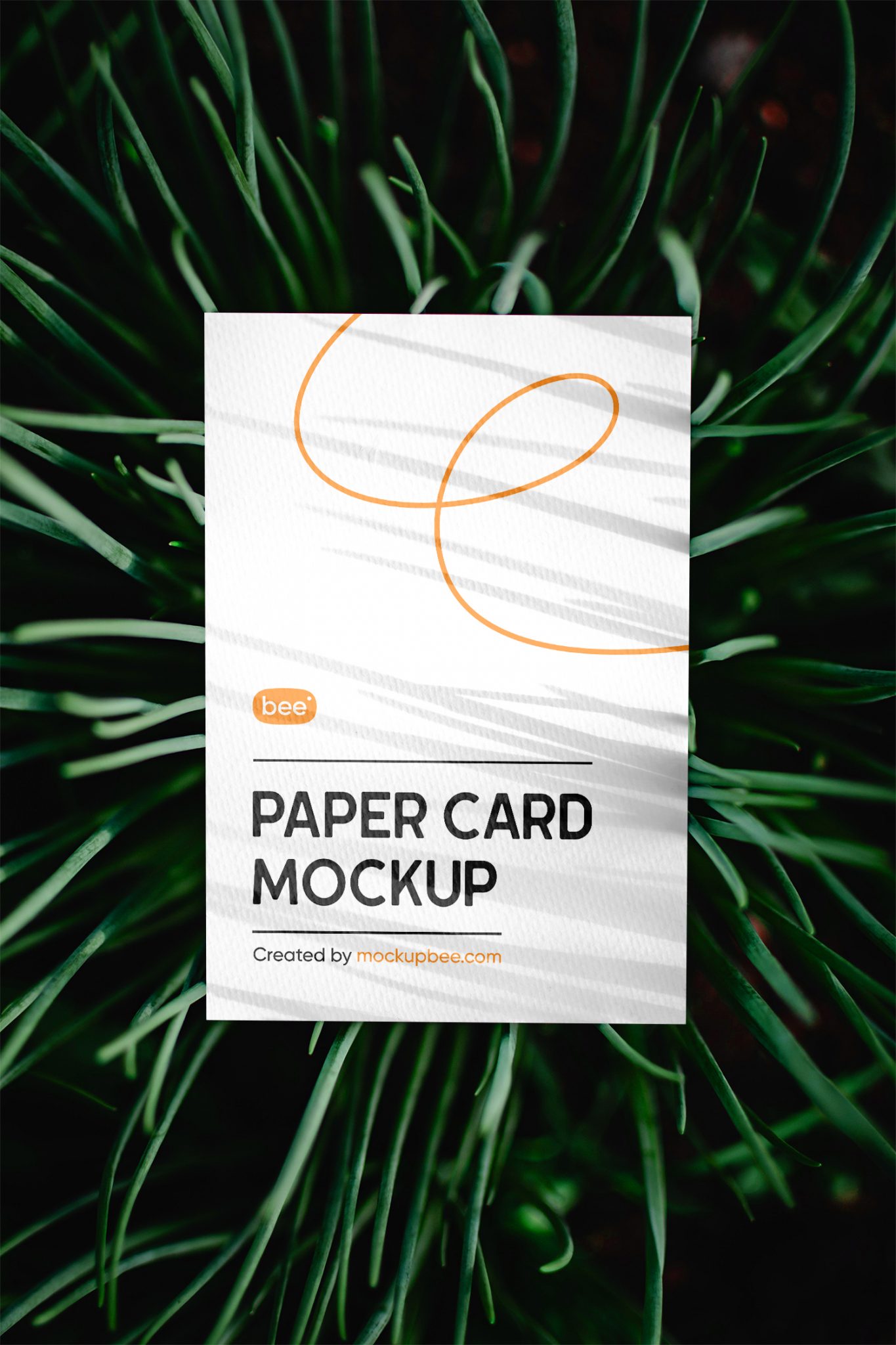 Paper Card in Grass Free Mockup | Free Mockup World