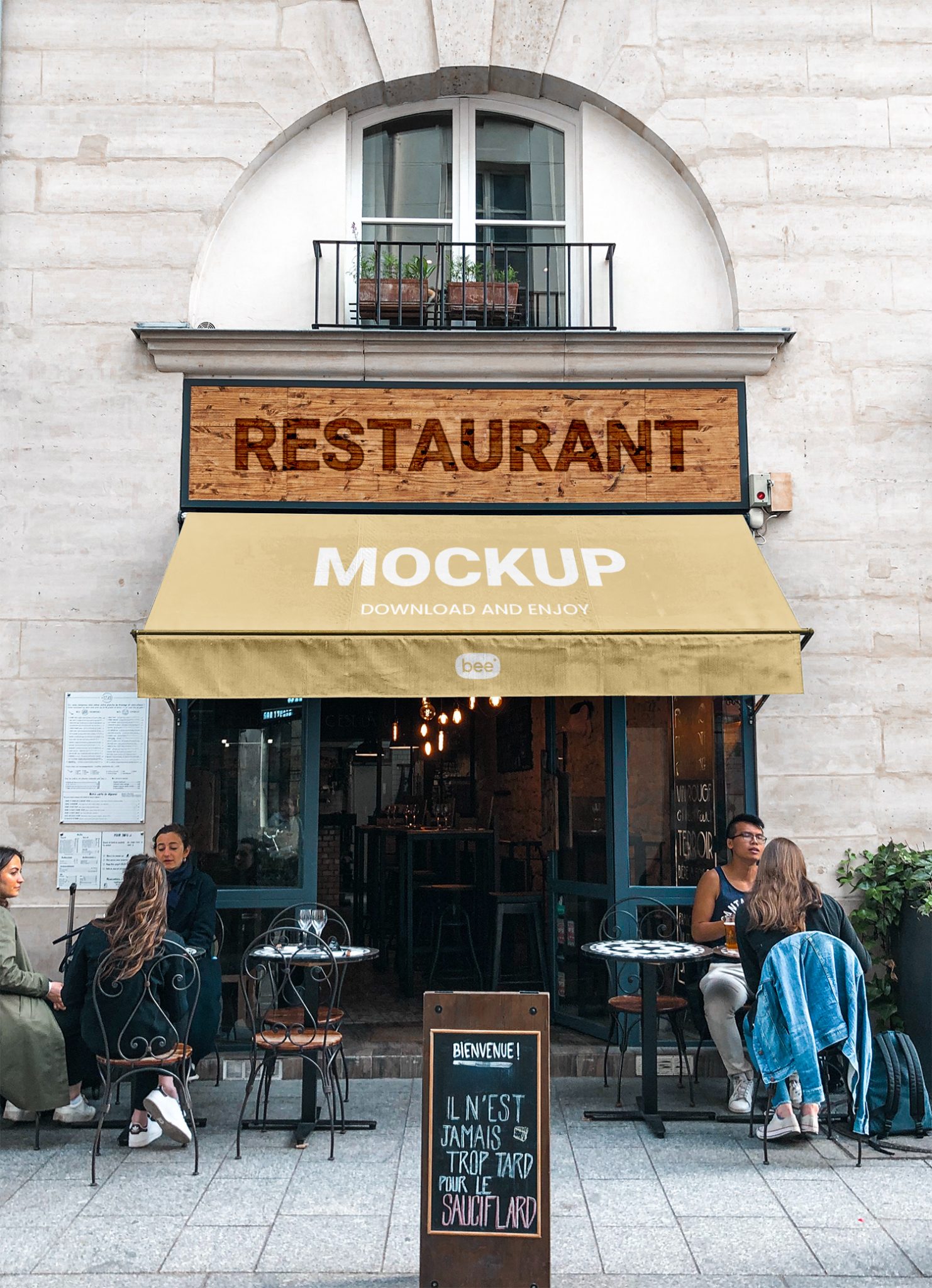 Restaurant Front Free Mockup | Free Mockup World