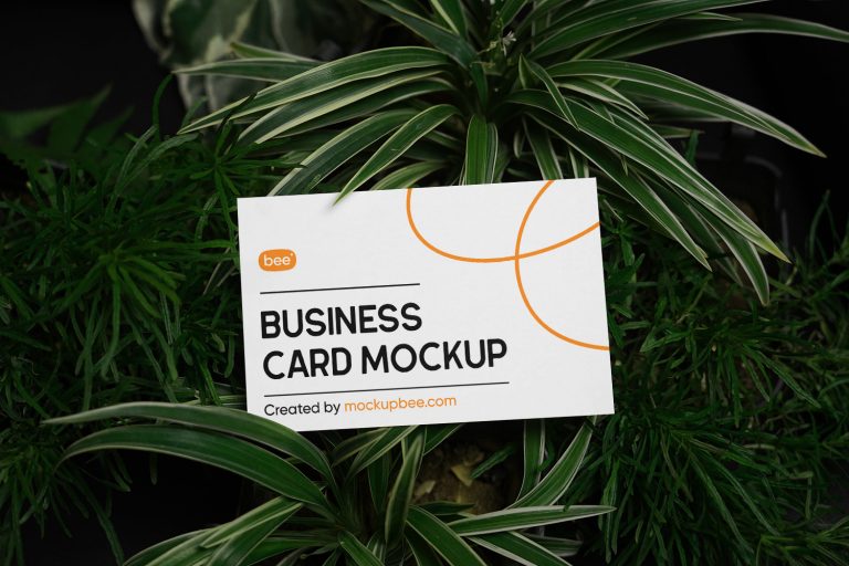 Business Card in Grass Free Mockup | Free Mockup World