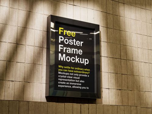Poster in Black Frame Mockup — Free Mockup World