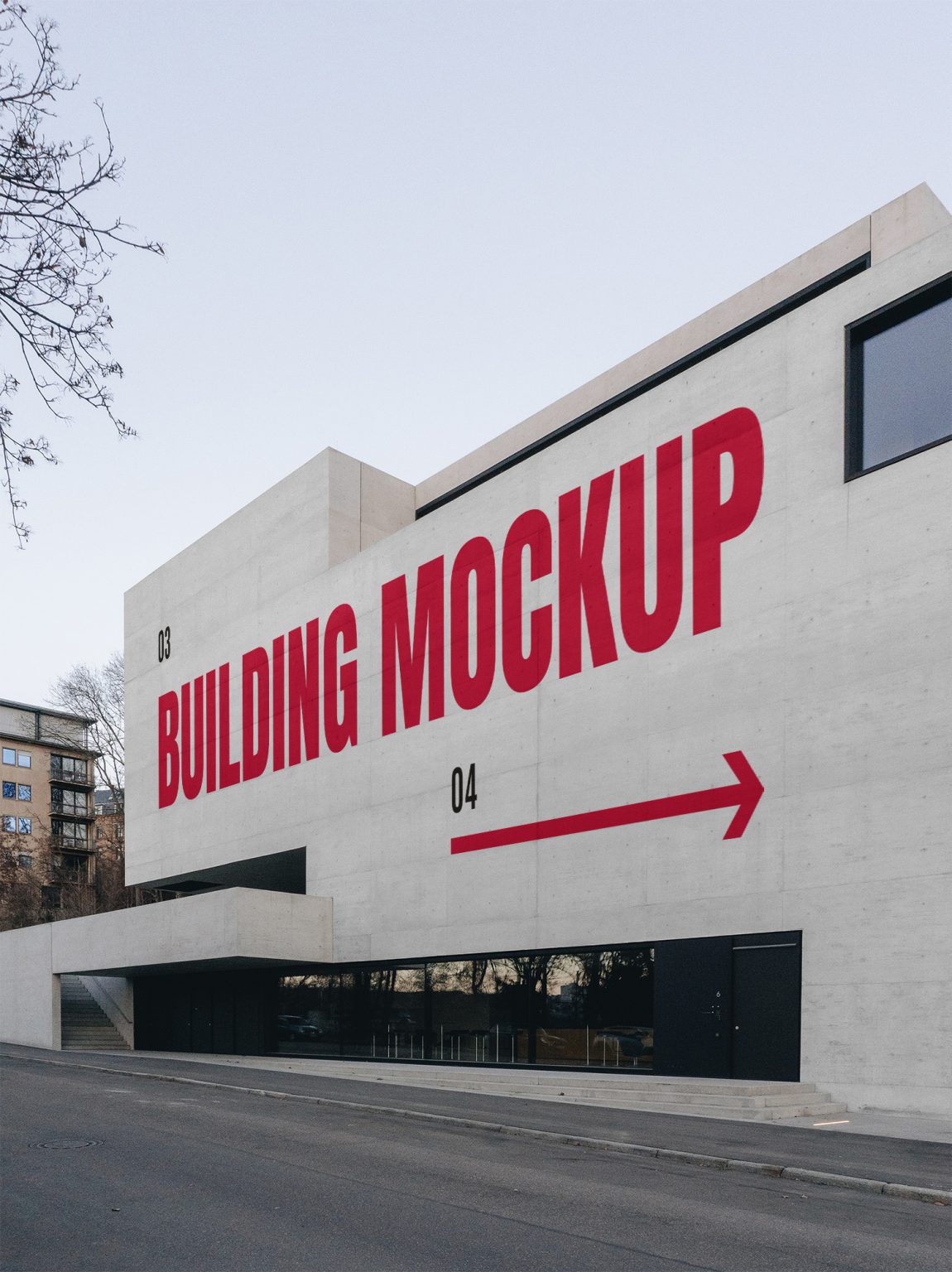 Building Wall Free Mockup | Free Mockup World