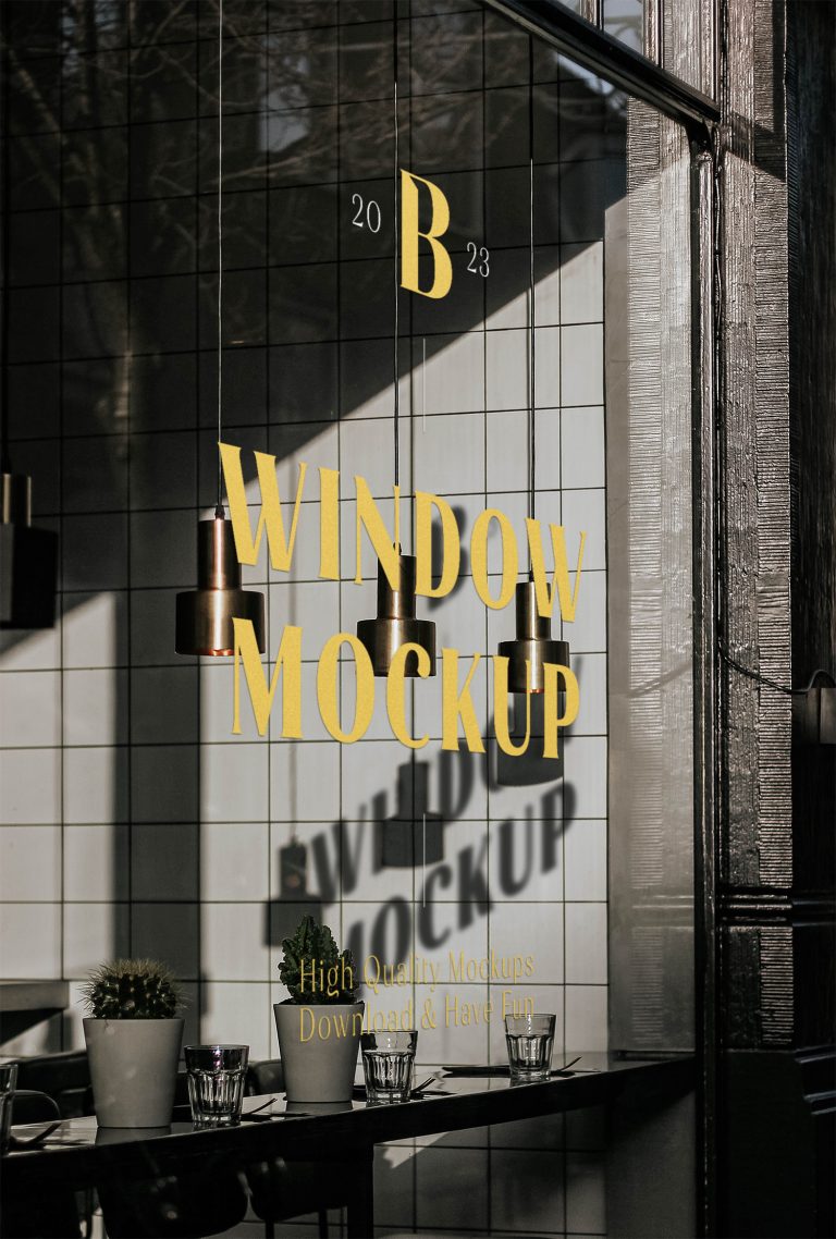 Restarant Window Free Mockup | Free Mockup World