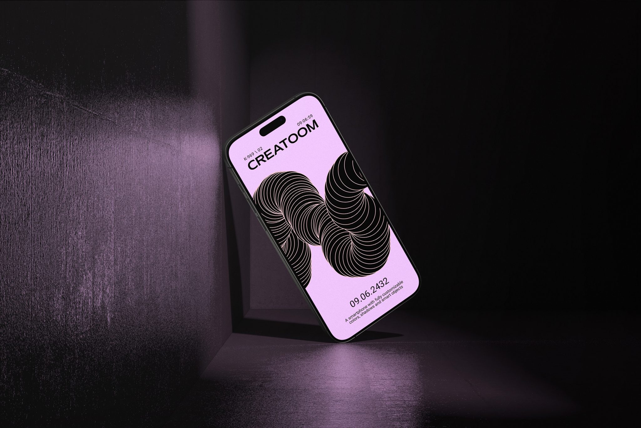 Iphone 15 Pro on Concrete Background Free Mockup | Free Mockup World